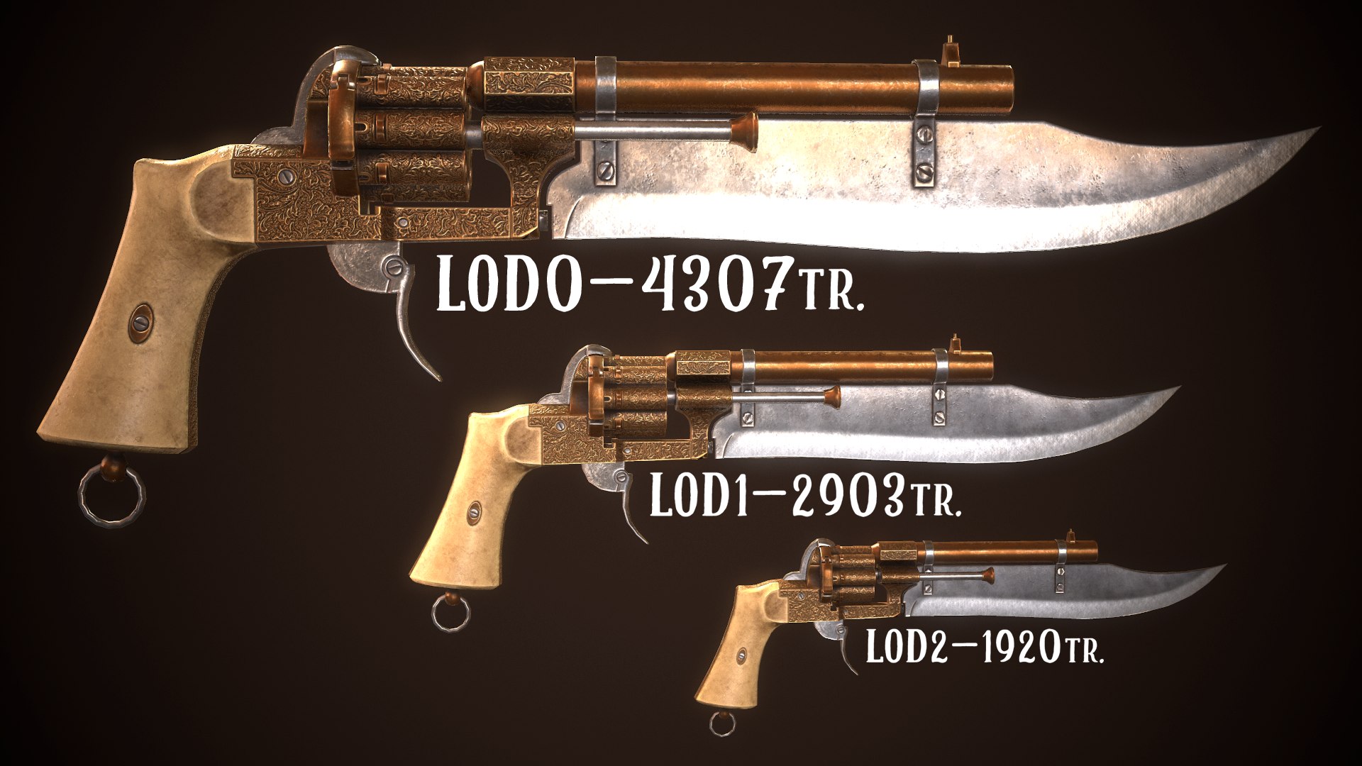 Revolver Gun Vintage Model - TurboSquid 1180839