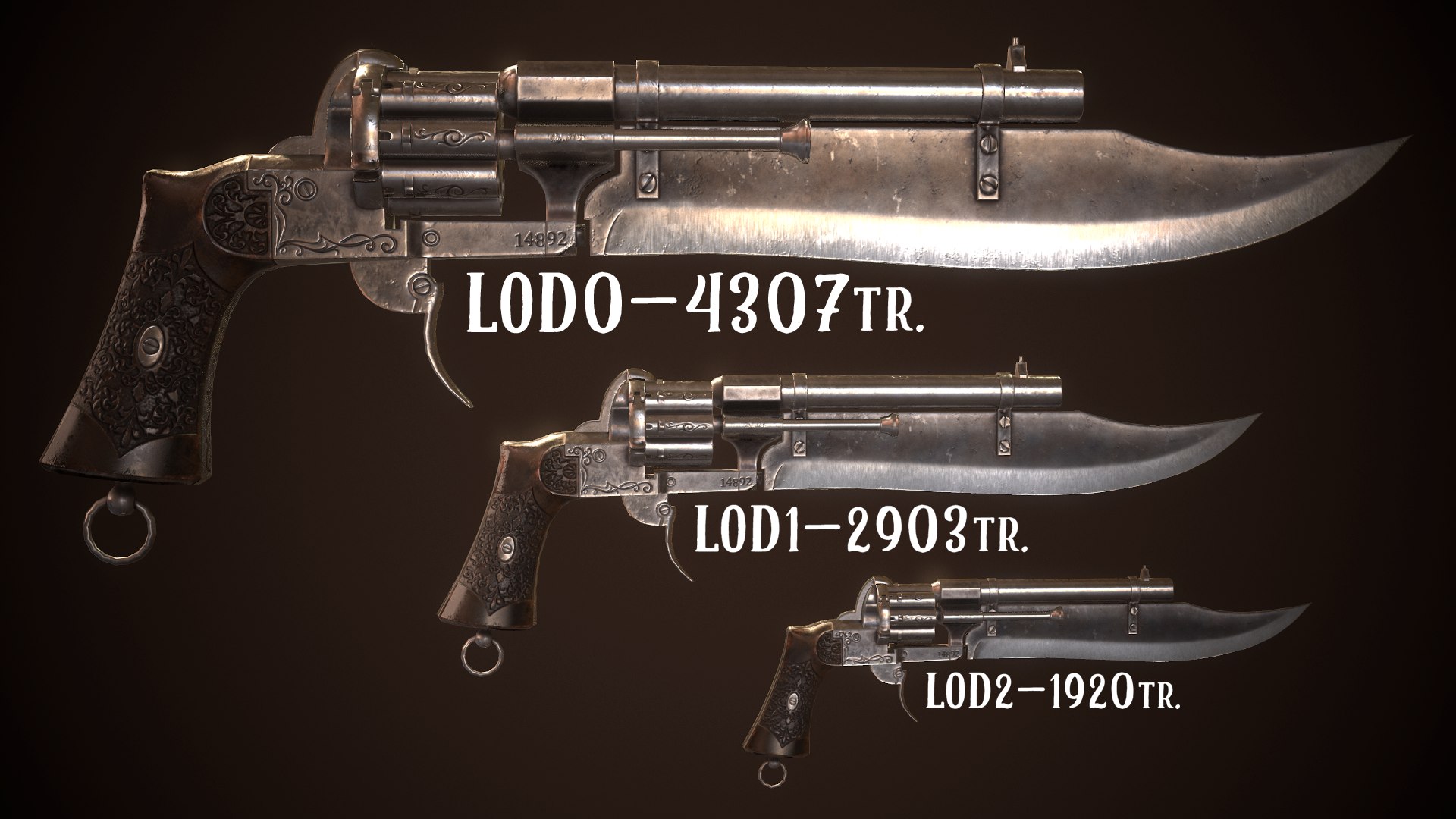 Revolver Gun Vintage Model - TurboSquid 1180839