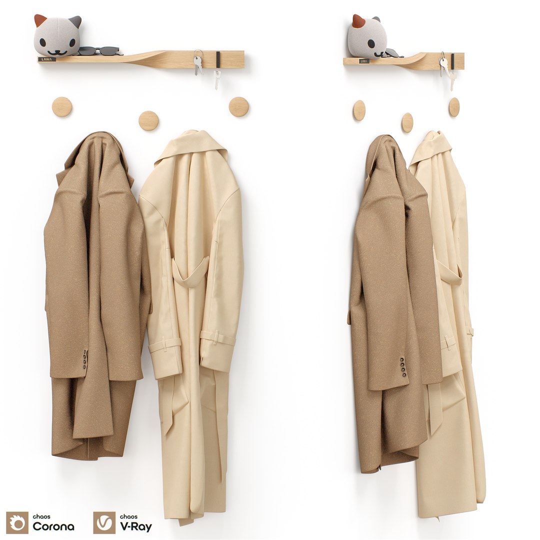 3D Decor Set 91 Hanging coats - TurboSquid 2120421