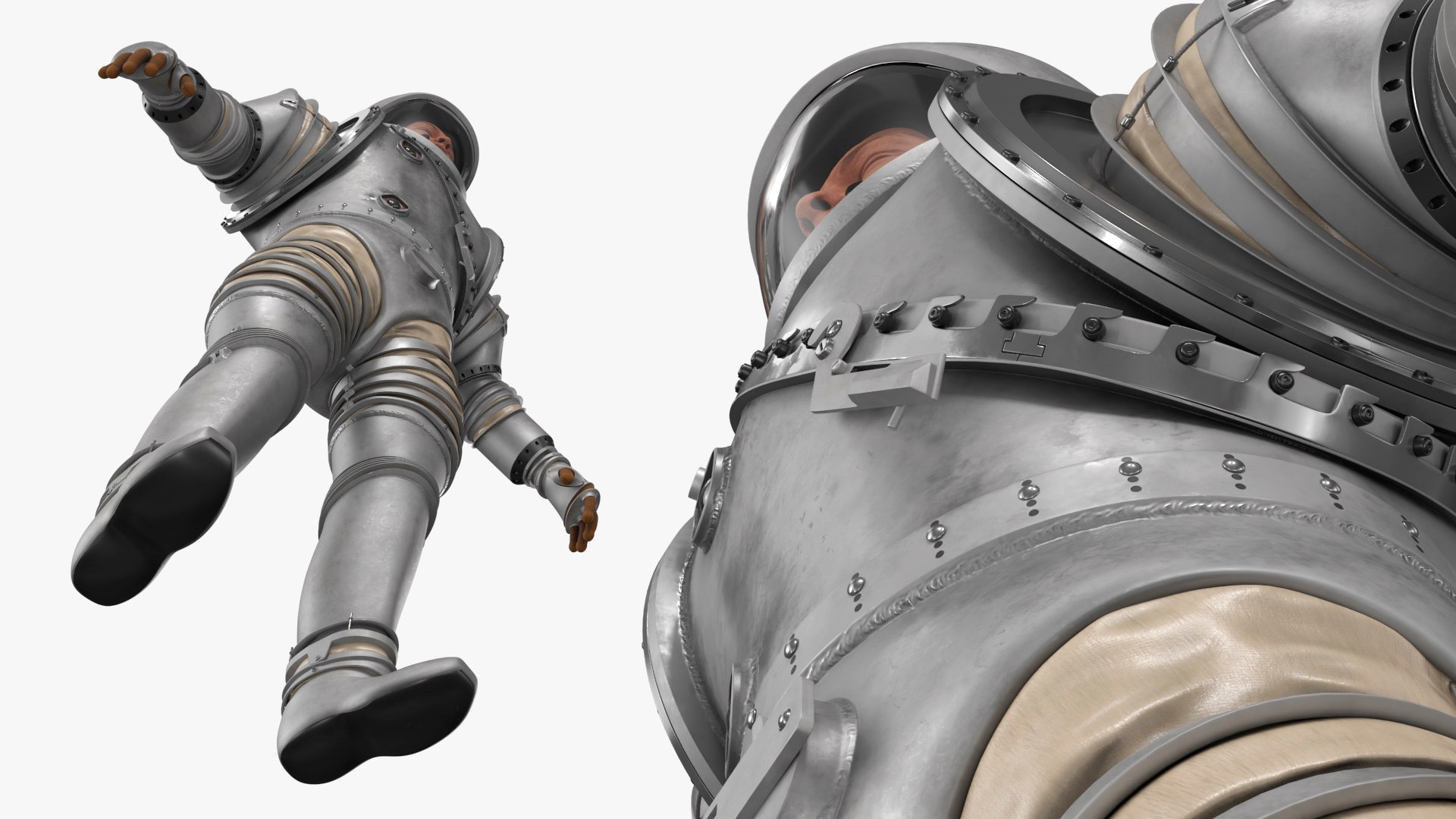3D Astronaut In Retro Spacesuit RX-2 Model - TurboSquid 2493948