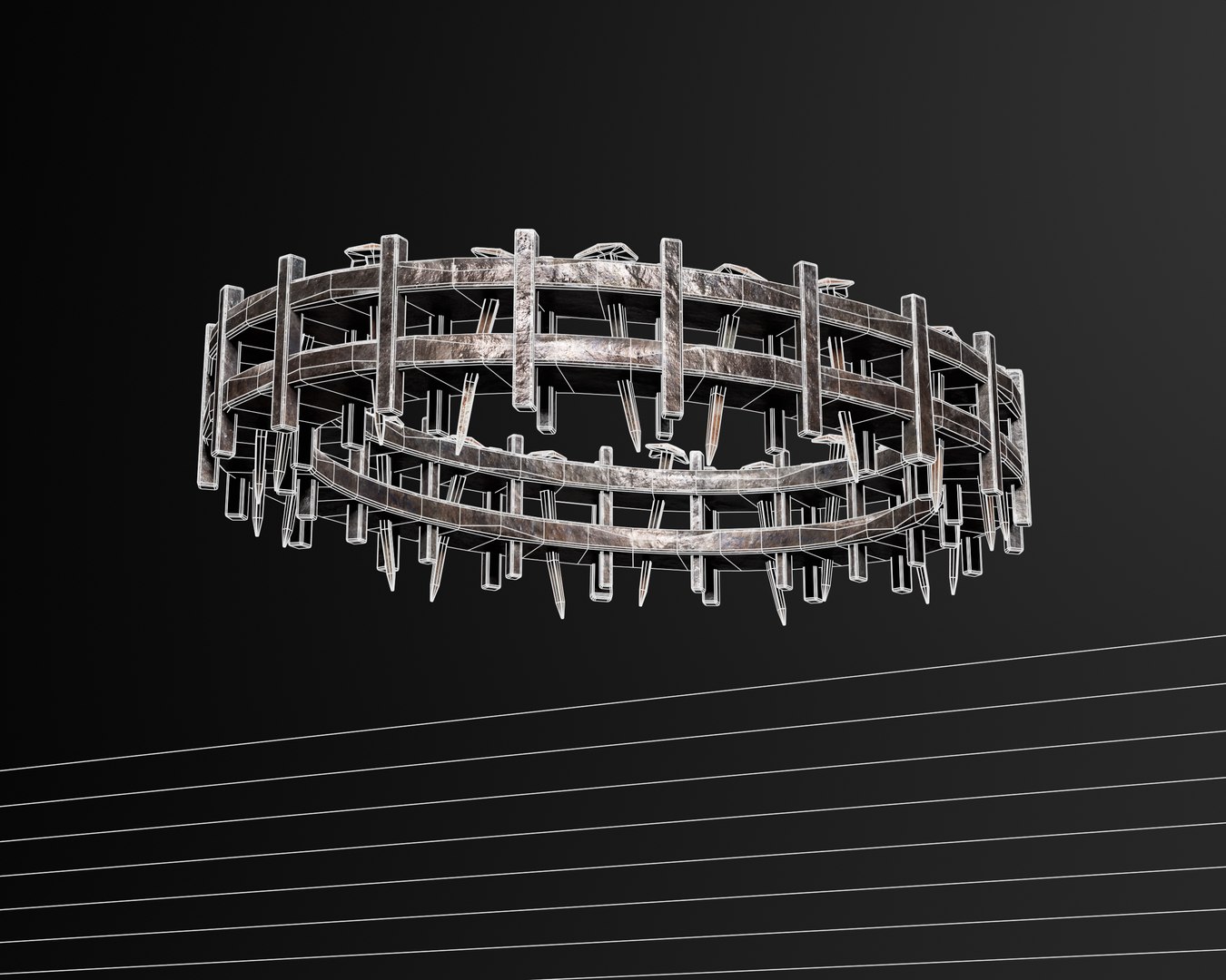 3D Model Medieval Head Nail Crown - TurboSquid 2251654