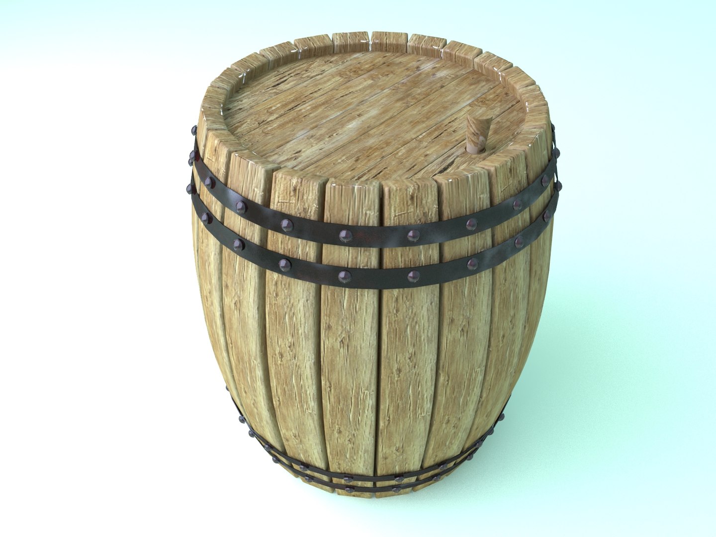 3D Wooden Barrel Model - TurboSquid 1512280