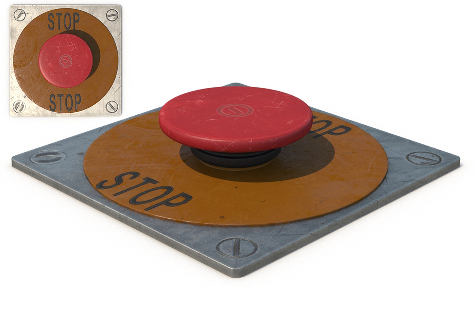 Stop Button 3d Model