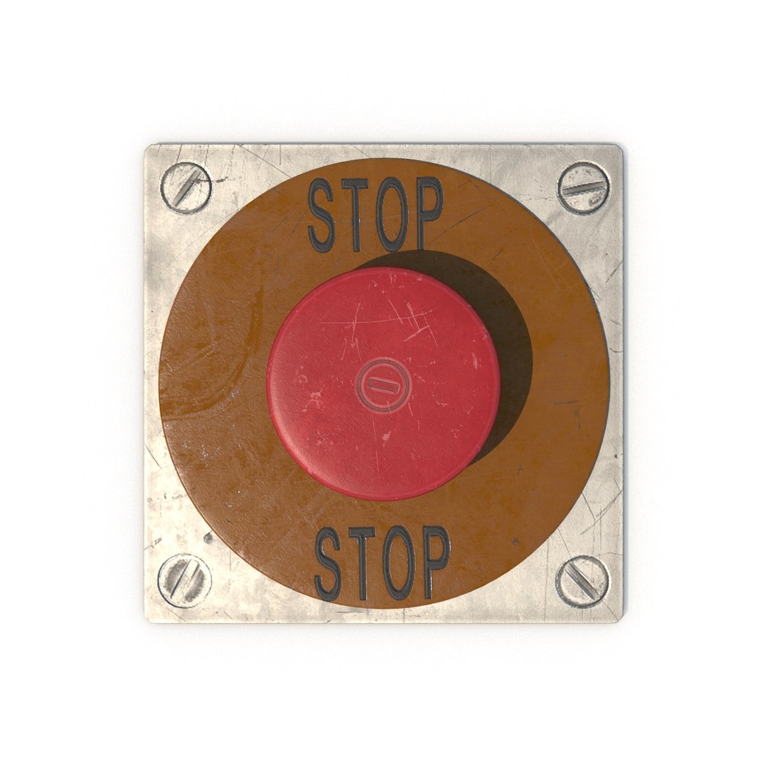 Stop Button 3d Model