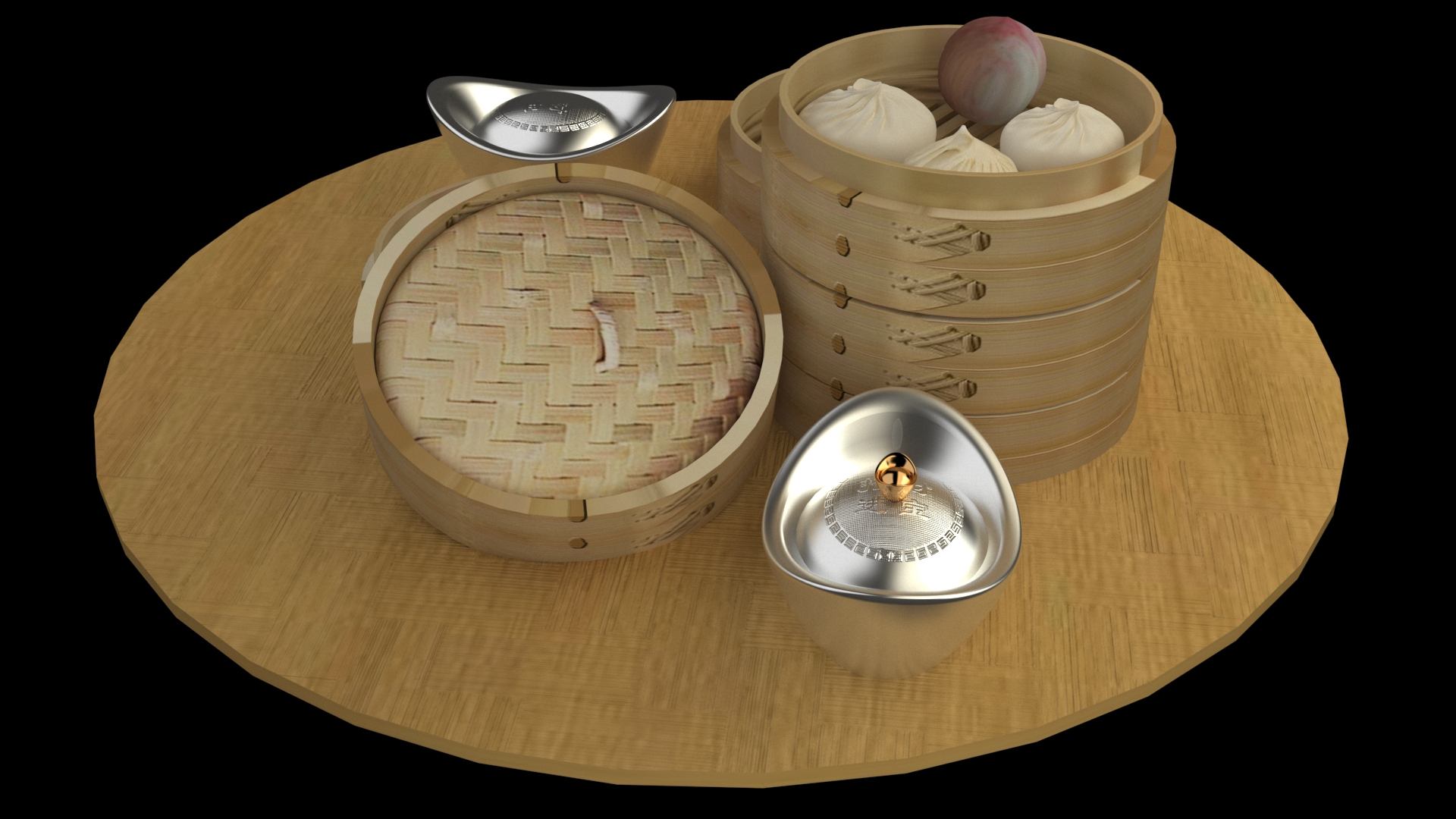3D chinese dim sum bamboo - TurboSquid 1668000
