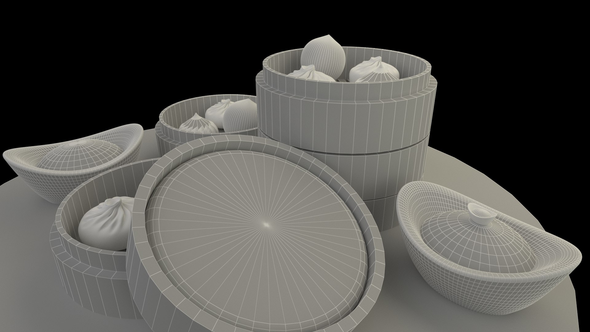 3D chinese dim sum bamboo - TurboSquid 1668000