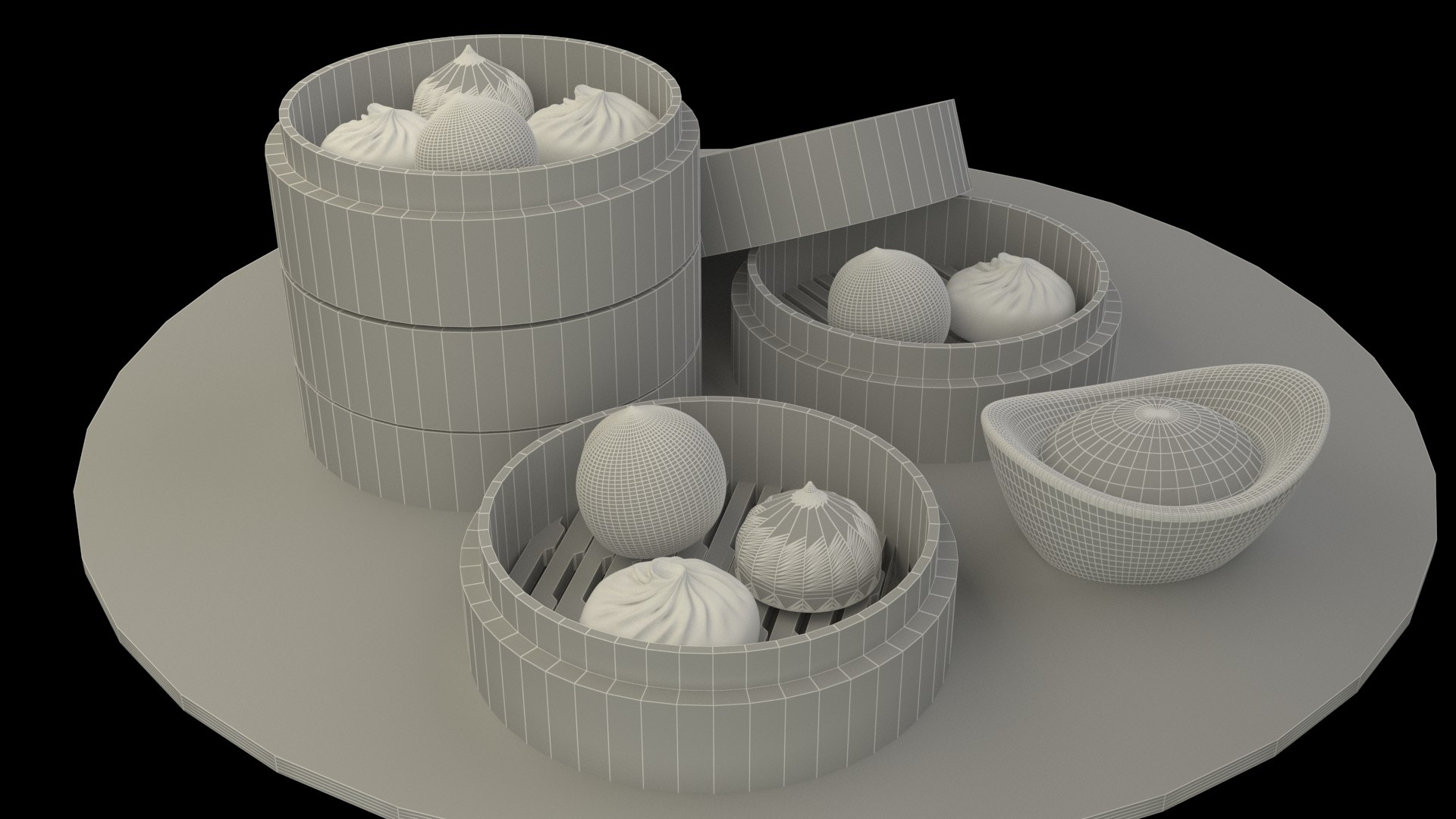 3D chinese dim sum bamboo - TurboSquid 1668000