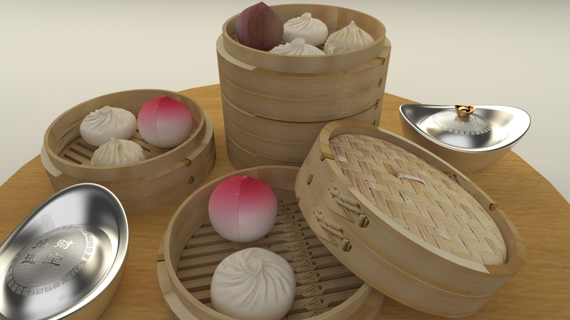 3D chinese dim sum bamboo - TurboSquid 1668000