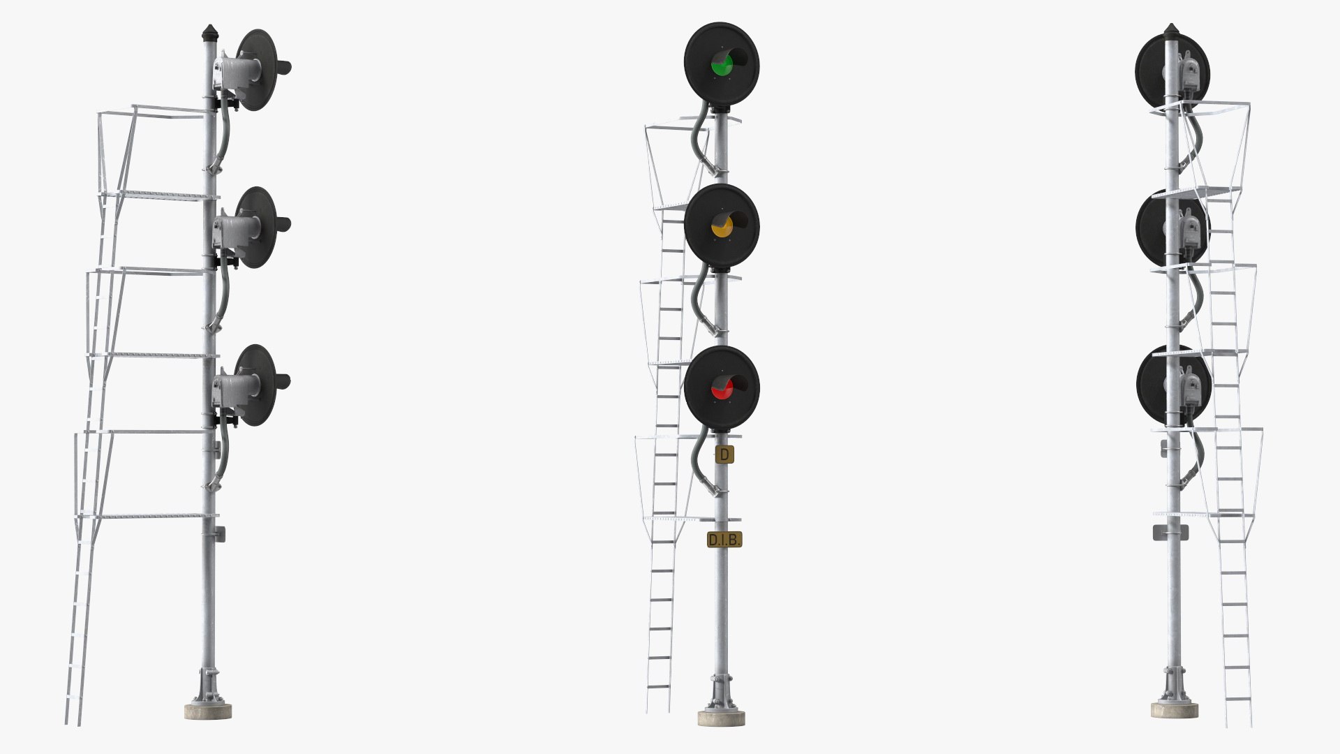 Railroad Searchlight Signal Triple 3D Model - TurboSquid 2035519