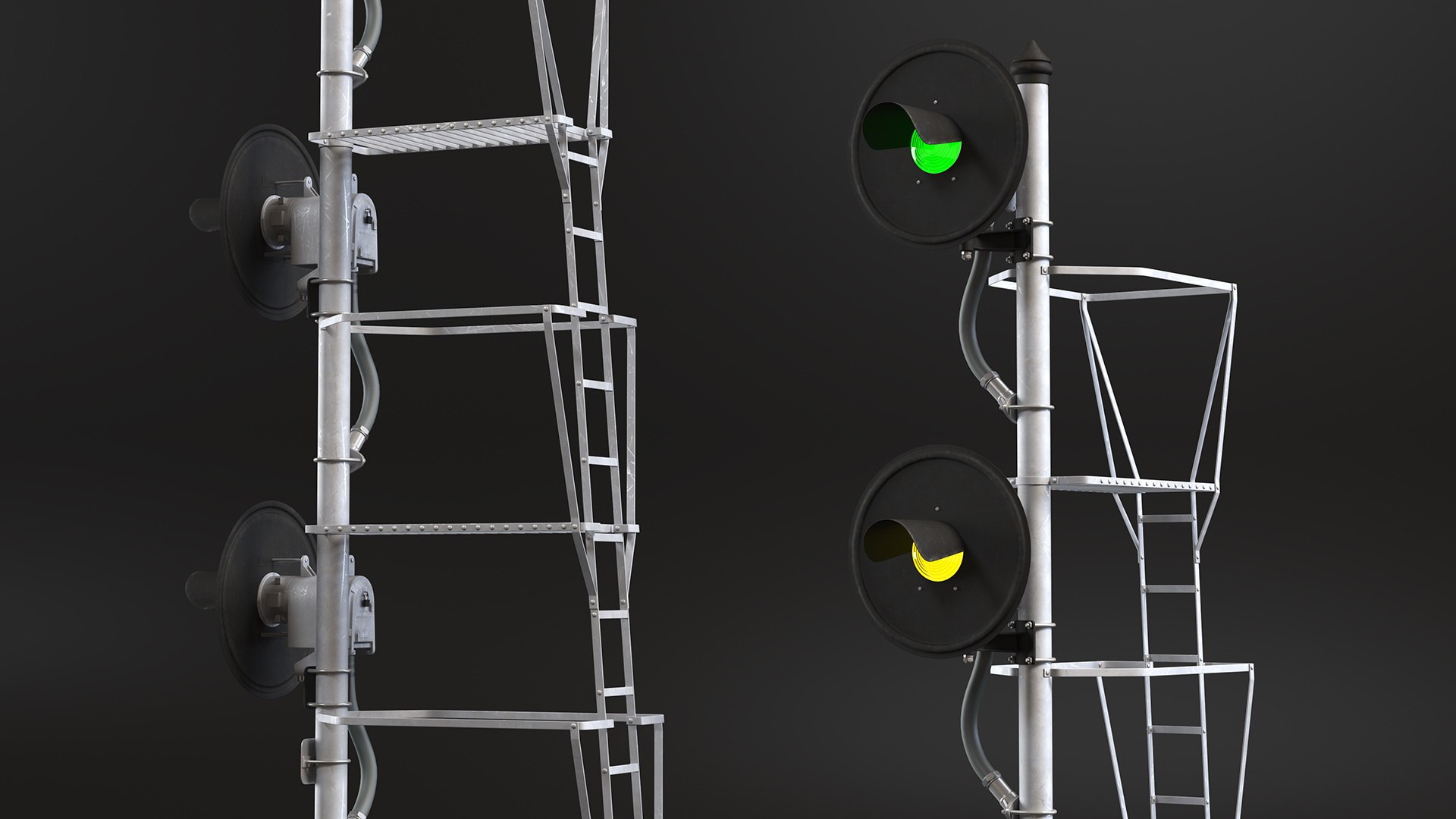 Railroad Searchlight Signal Triple 3D Model - TurboSquid 2035519