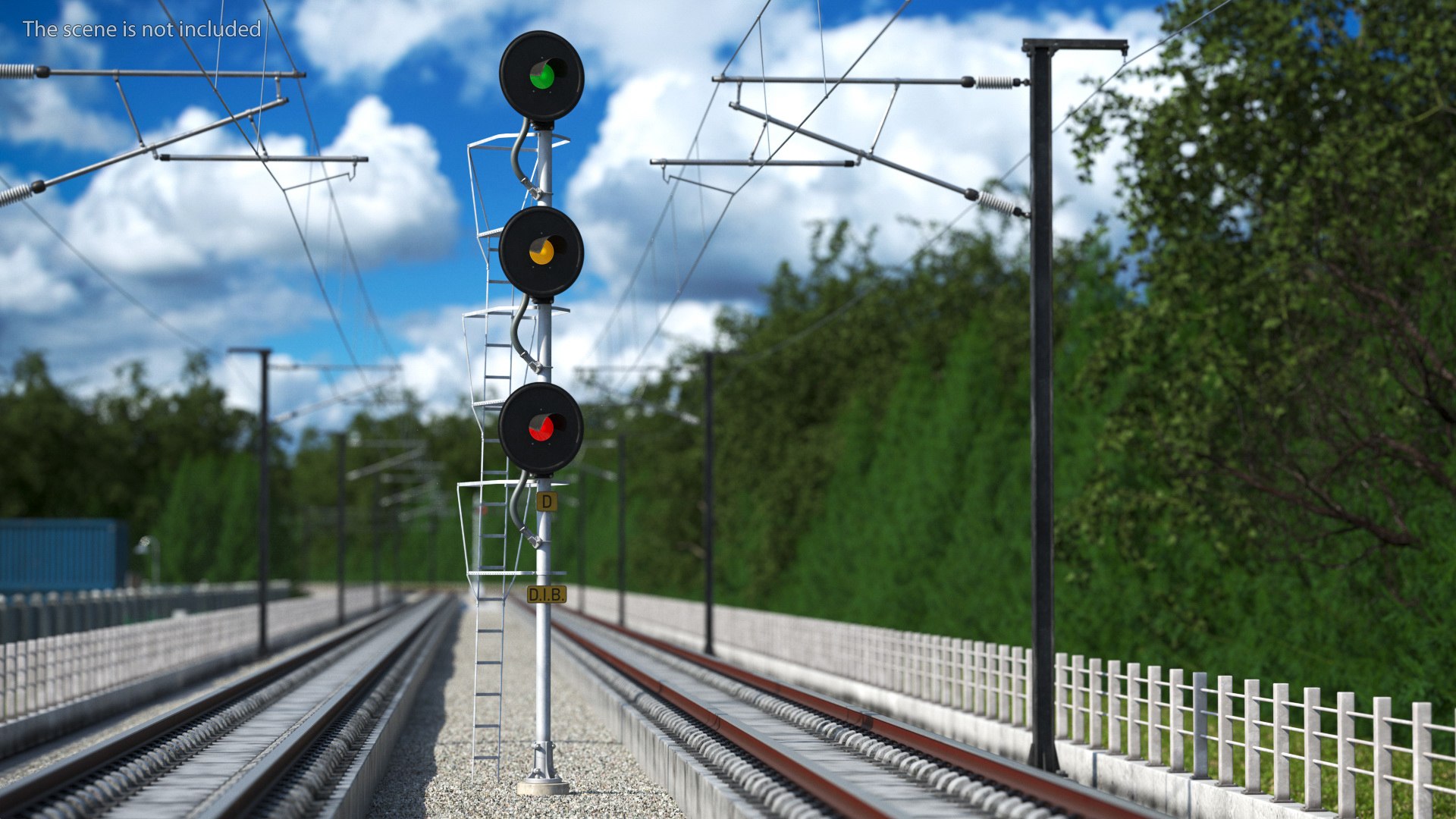 Railroad Searchlight Signal Triple 3D Model - TurboSquid 2035519