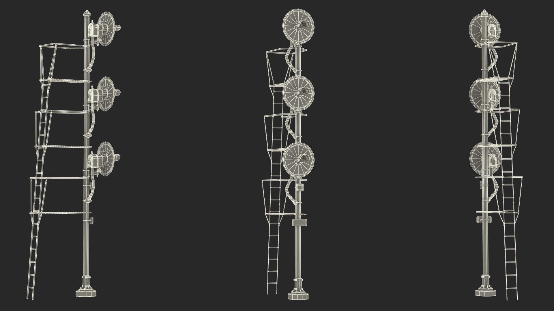 Railroad Searchlight Signal Triple 3D Model - TurboSquid 2035519