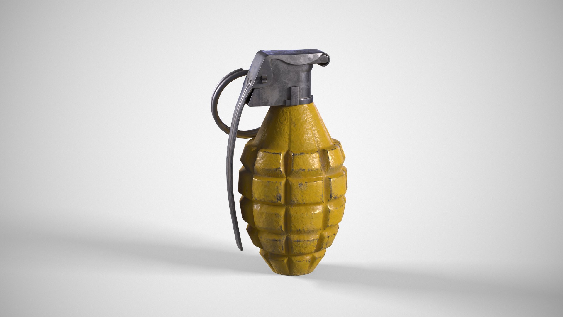 3D Mk 2 Grenade Yellow Painted - TurboSquid 1722681