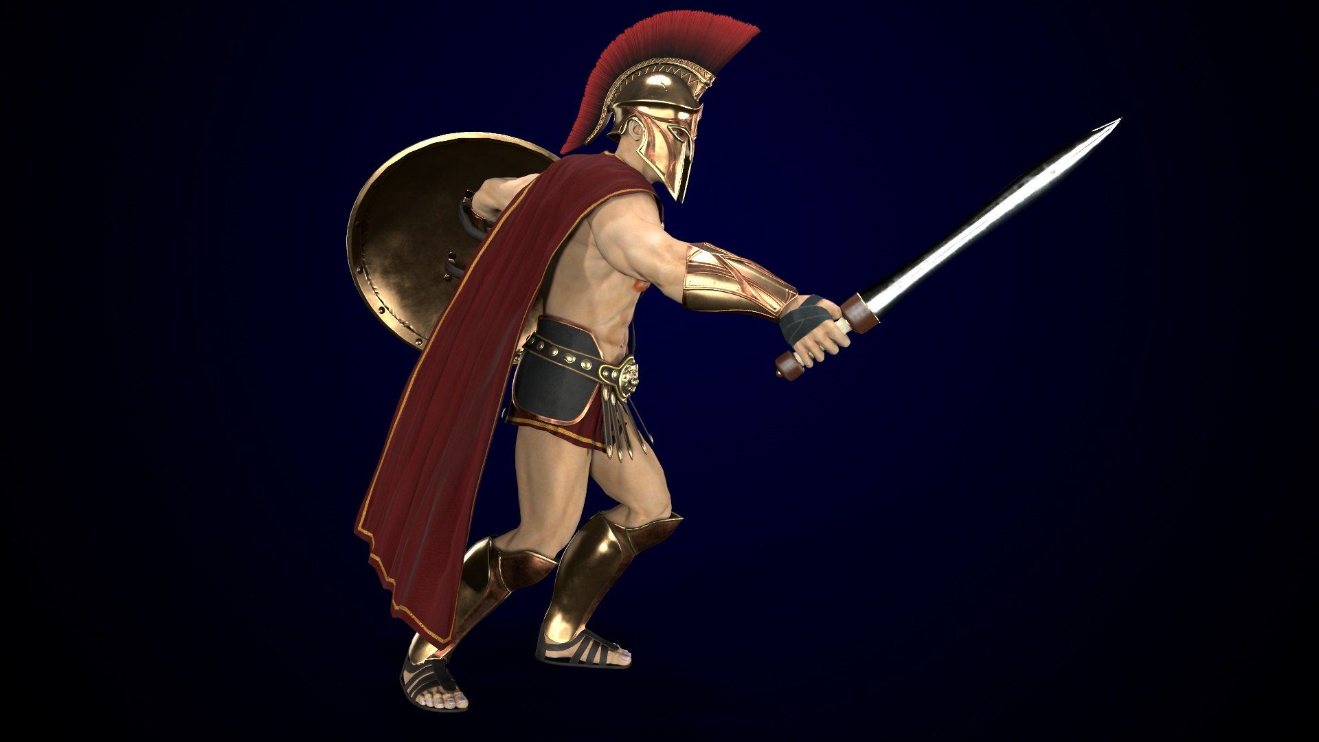 Low-poly Model Of The Character Spartan Model - TurboSquid 2071446