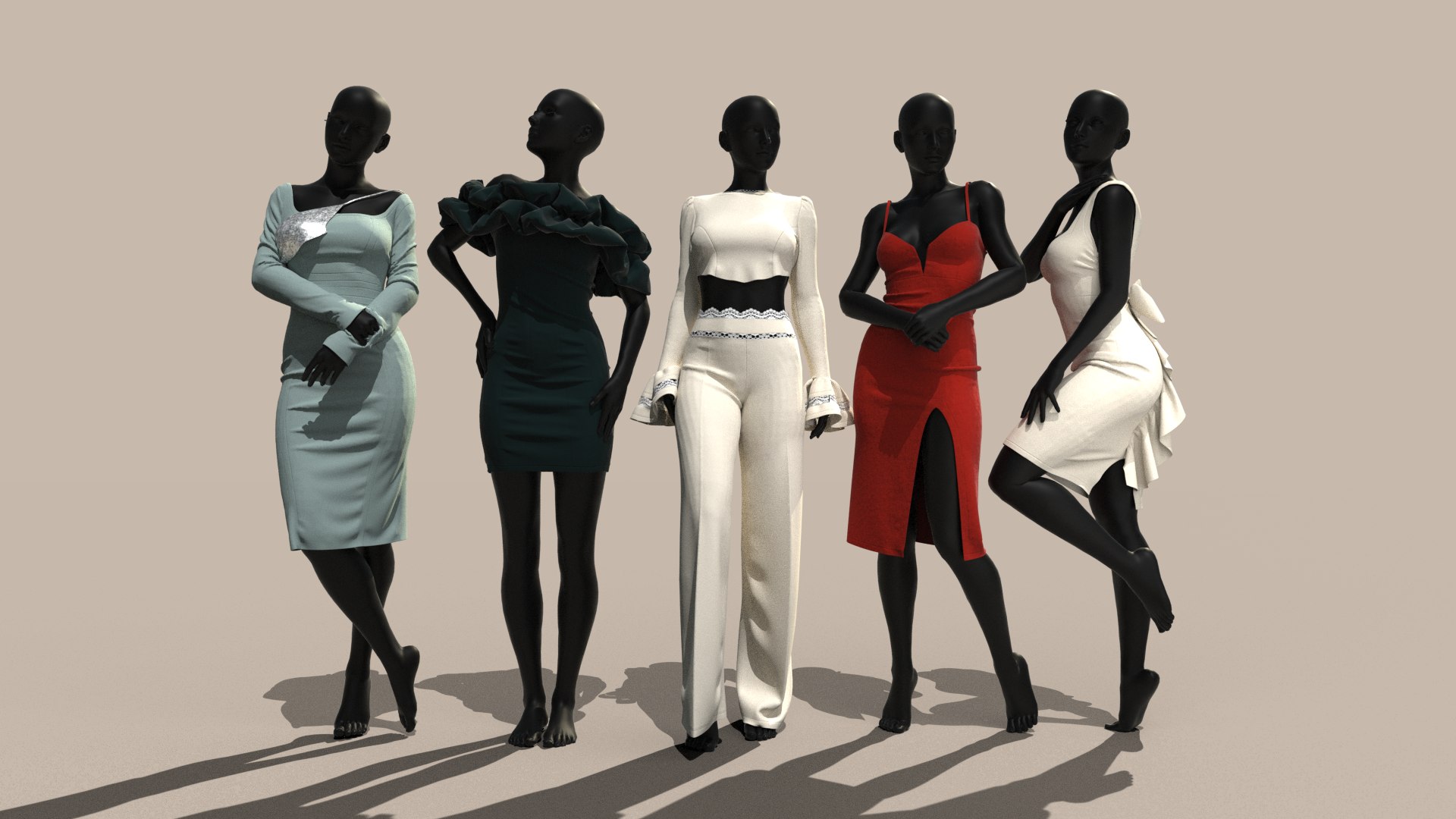 3D Realistic Womens Dresses - TurboSquid 1950915
