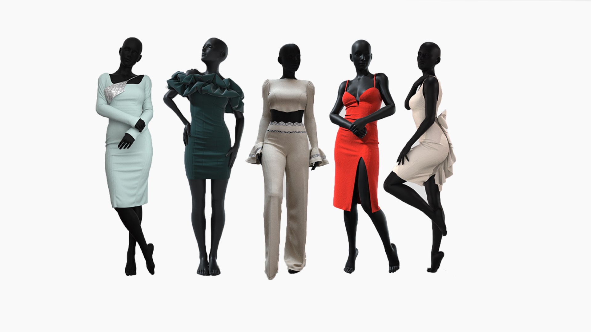 3D Realistic Womens Dresses - TurboSquid 1950915
