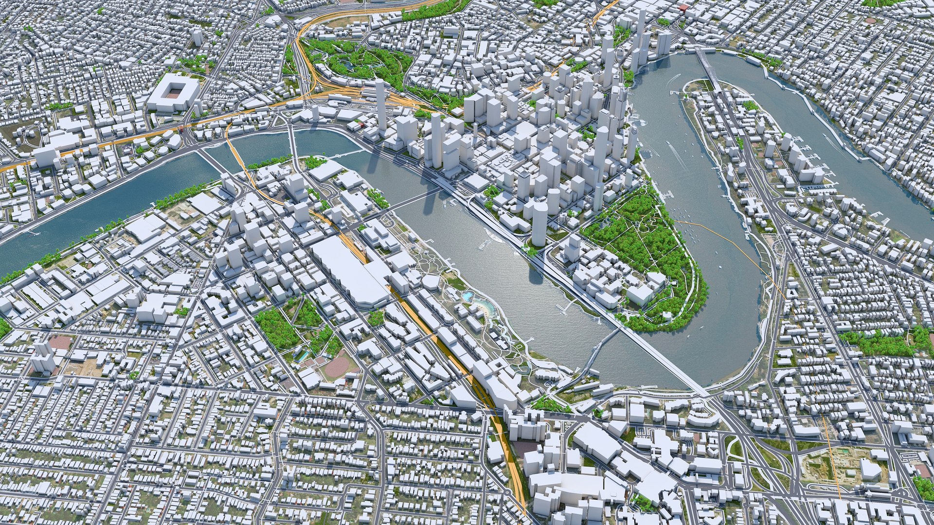 3D Brisbane Downtown Australia Model - TurboSquid 1988450