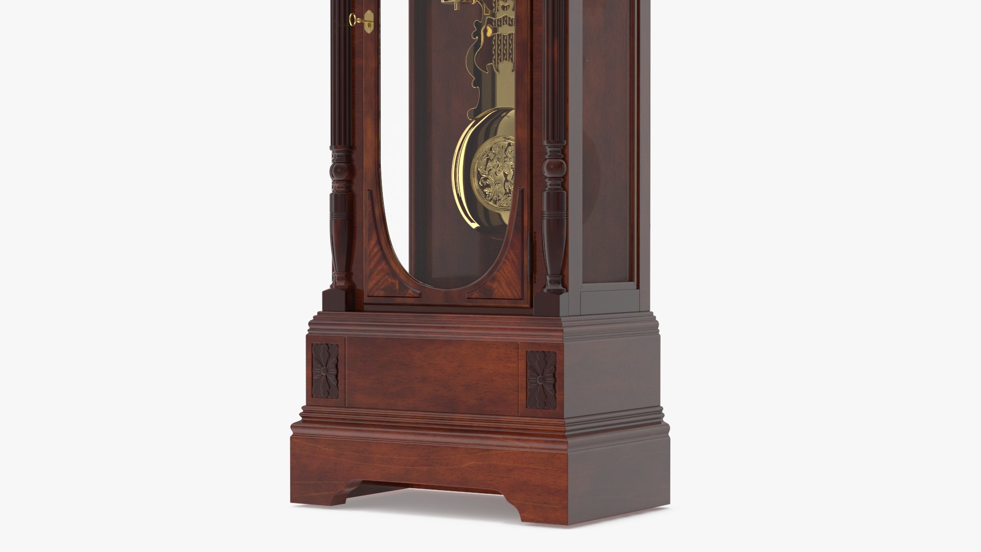 3D Grandfather Clock Walnut - TurboSquid 2286862