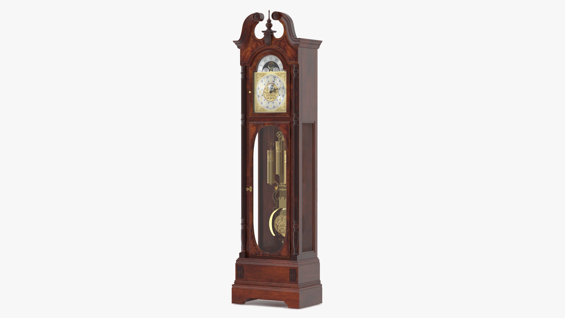 3D Grandfather Clock Walnut - TurboSquid 2286862
