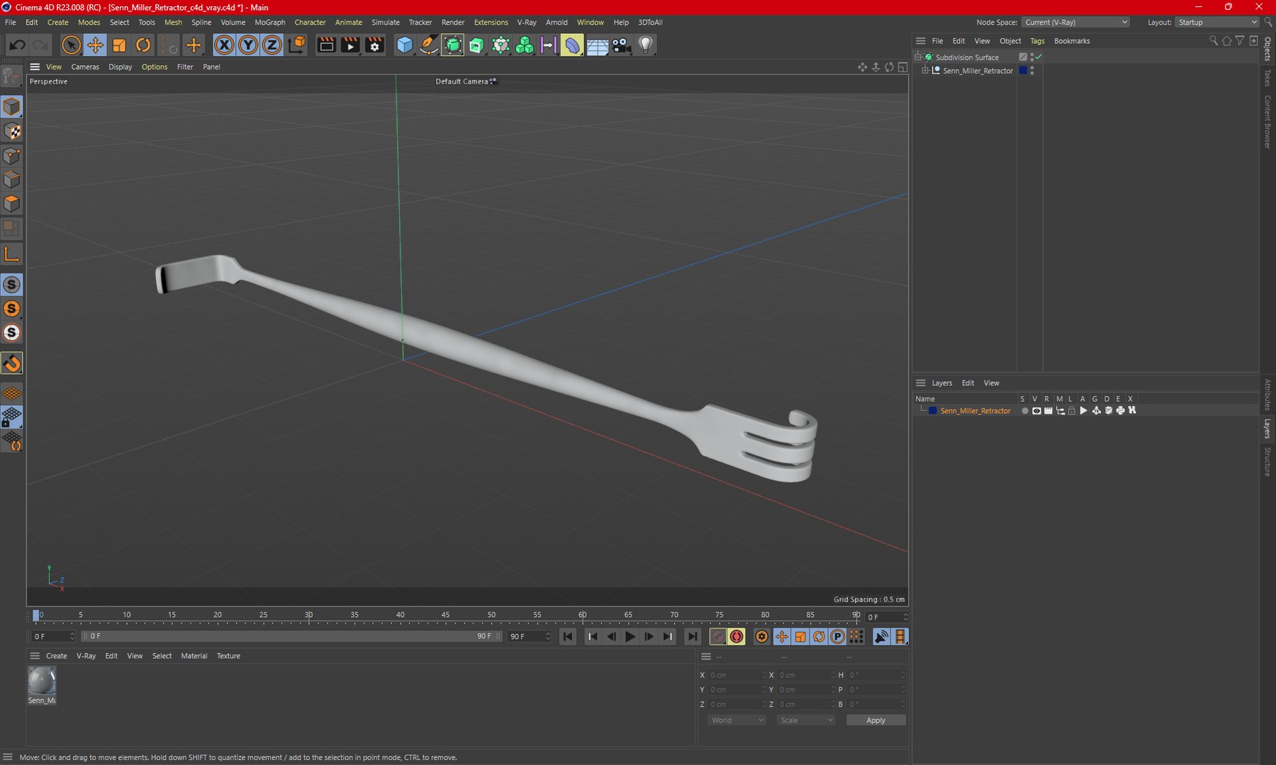 3D Senn Miller Retractor - TurboSquid 2289953