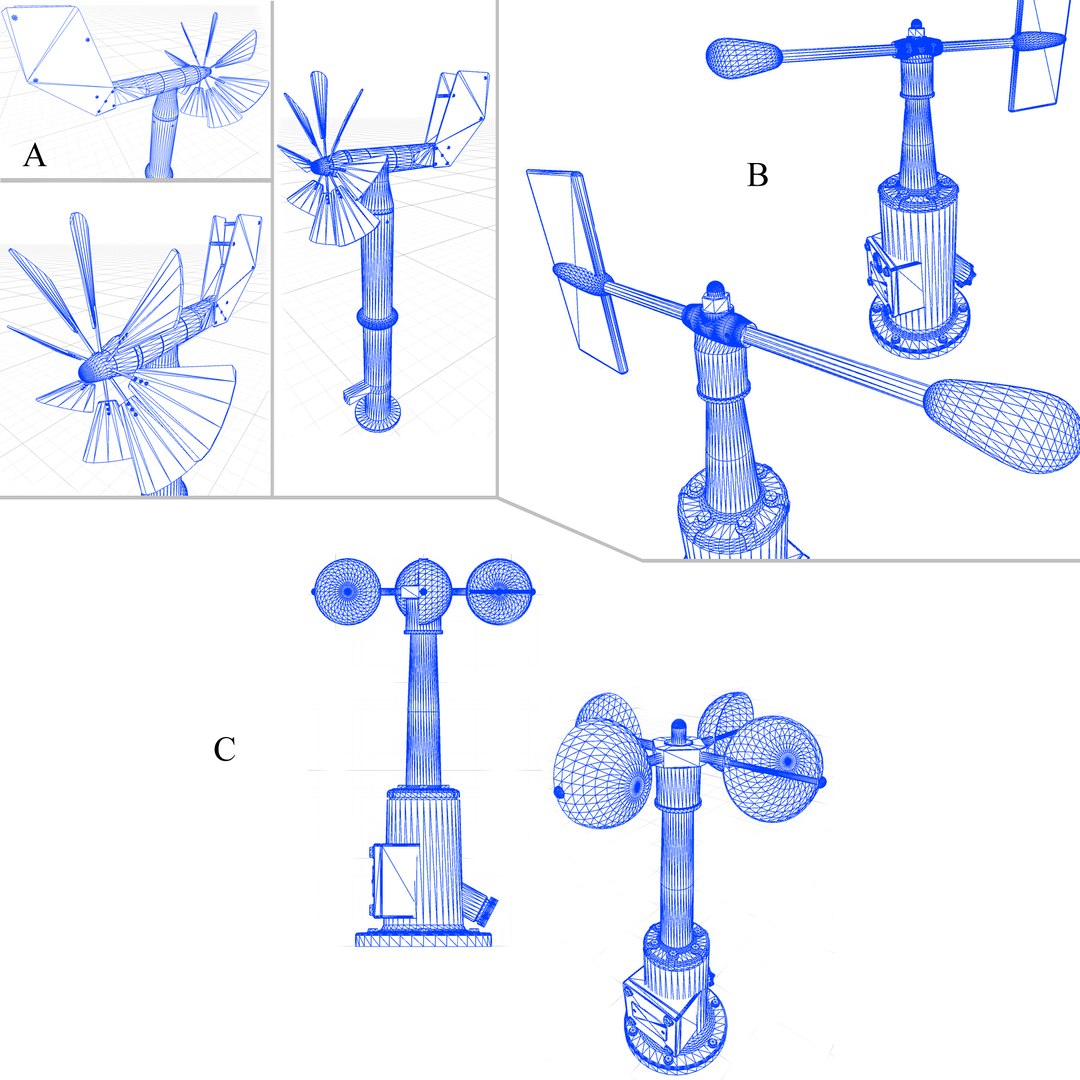 3D Wind Sensor B C - TurboSquid 1408406