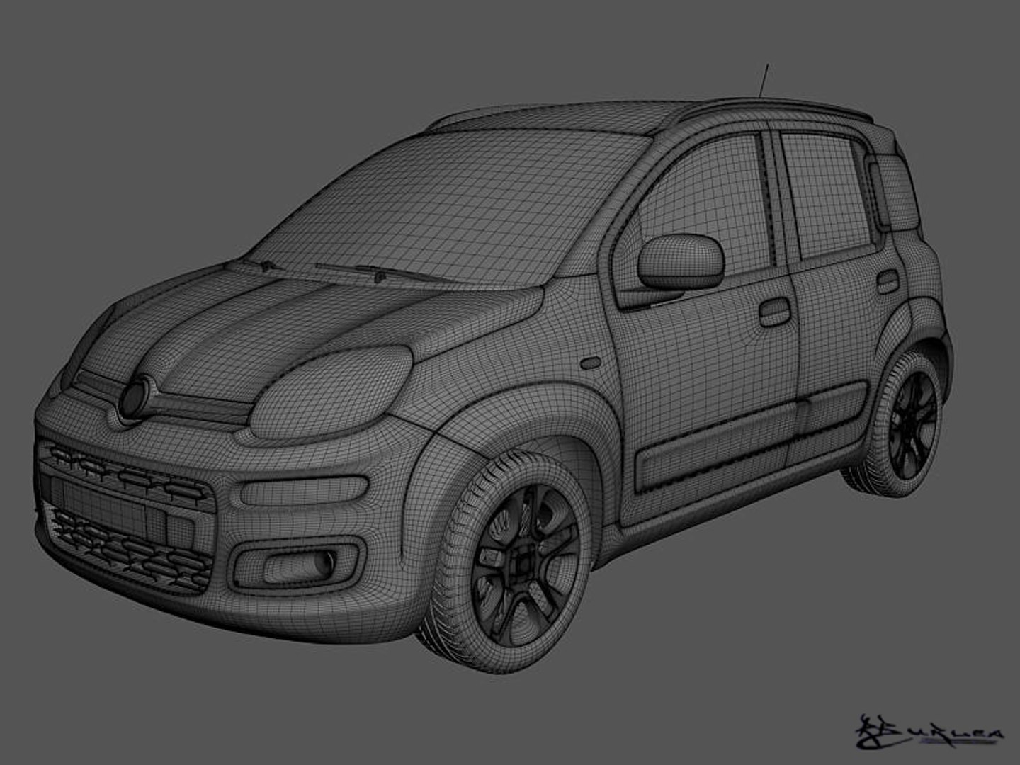 Fiat Panda 2013 3d Model