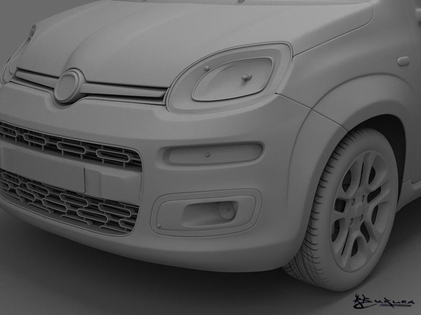 Fiat Panda 2013 3d Model