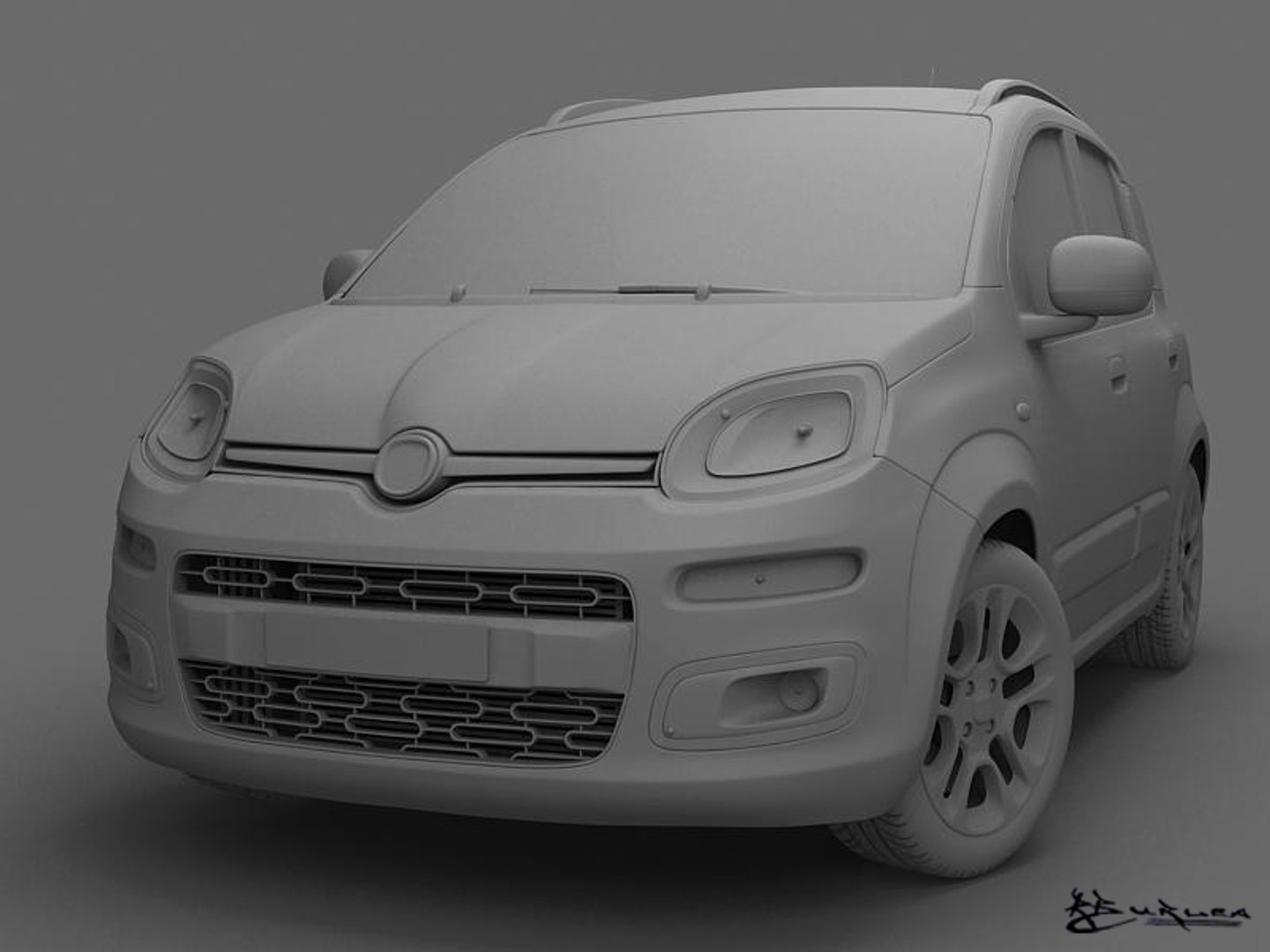 Fiat Panda 2013 3d Model