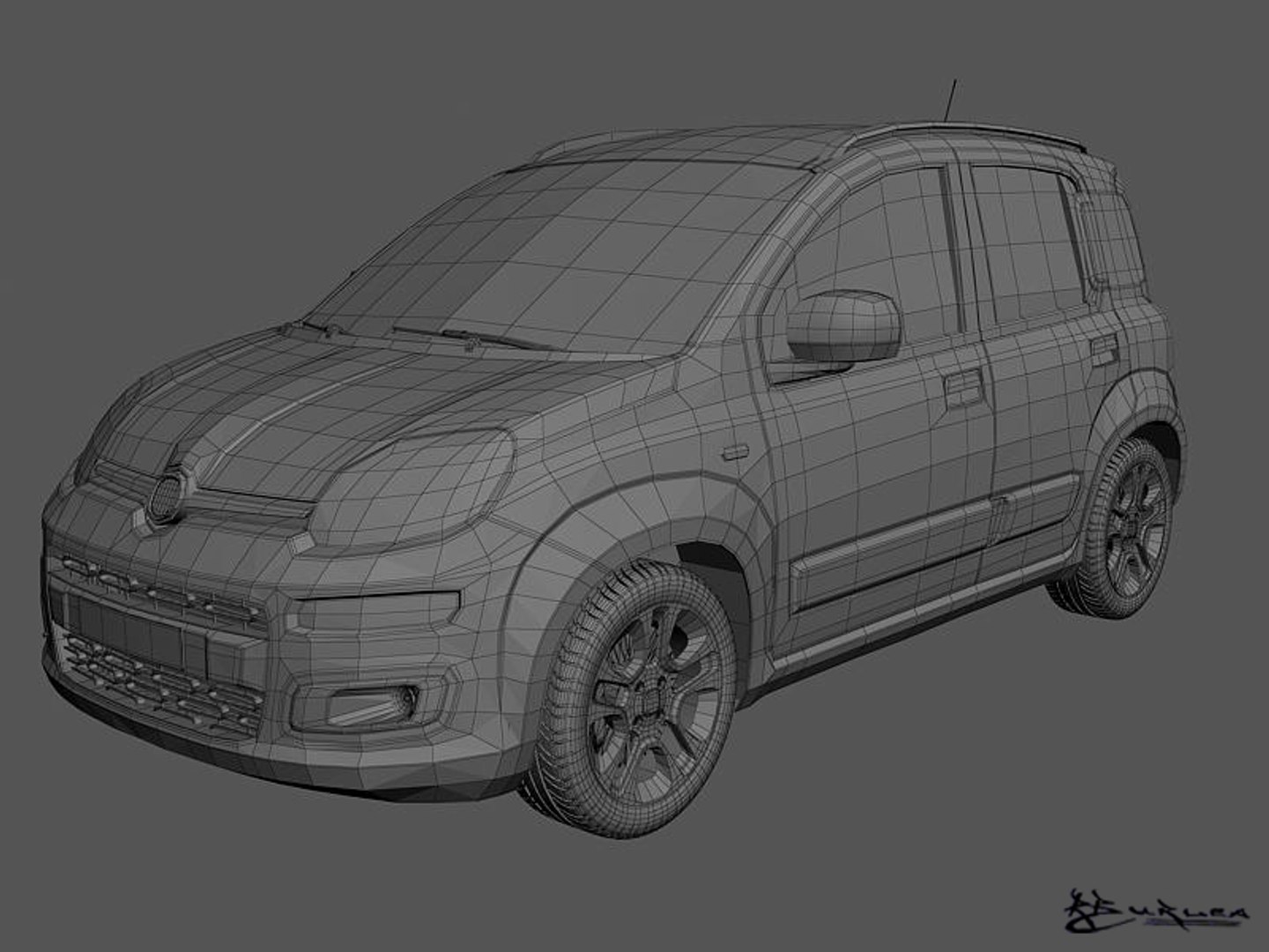 Fiat Panda 2013 3d Model