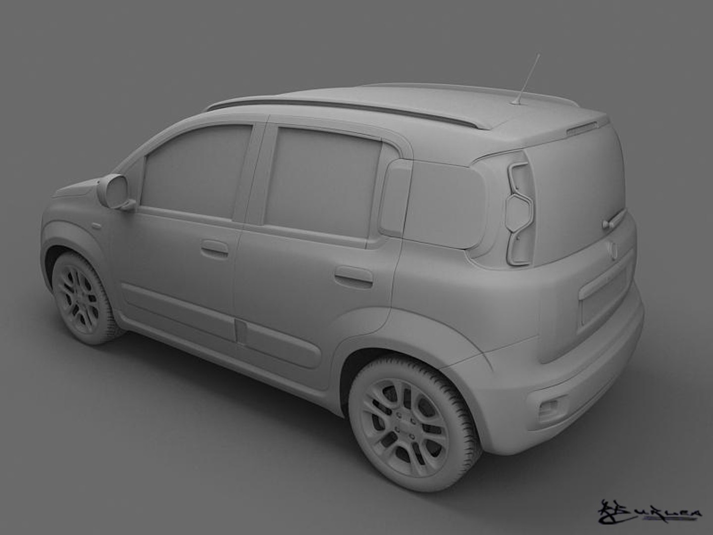 Fiat Panda 2013 3d Model