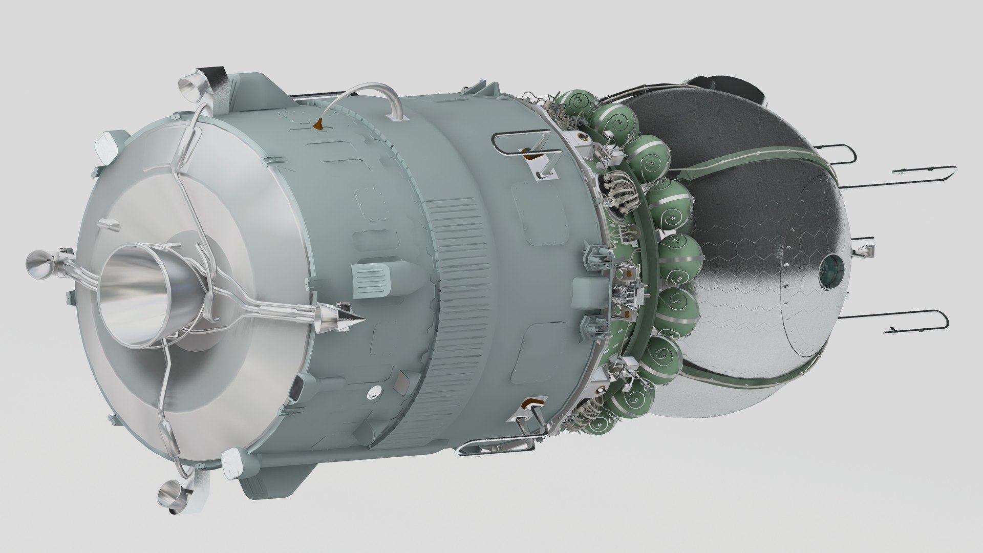 3D model Vostok-1 spacecraft with III rocket stage Block E - TurboSquid ...