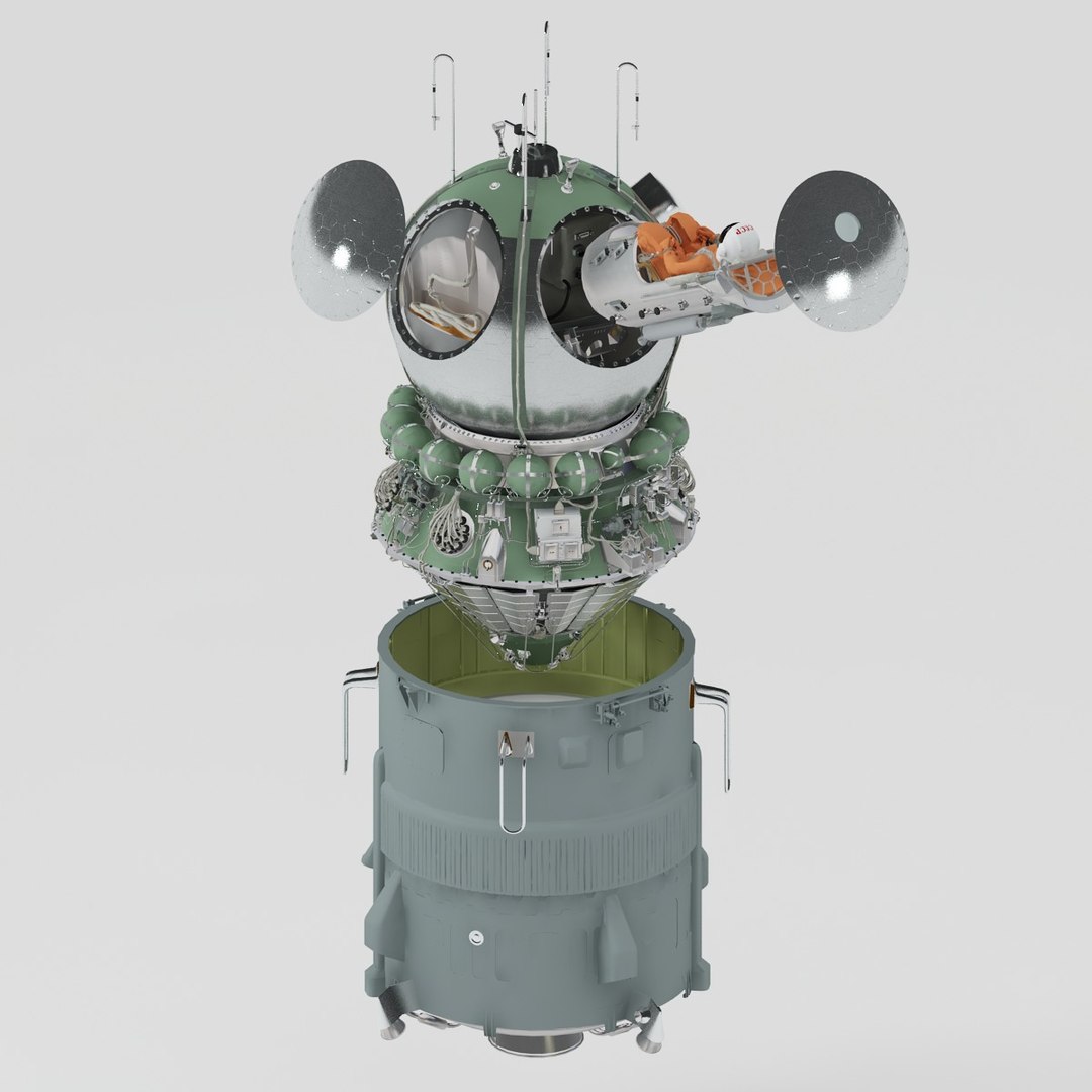 3D model Vostok-1 spacecraft with III rocket stage Block E - TurboSquid ...