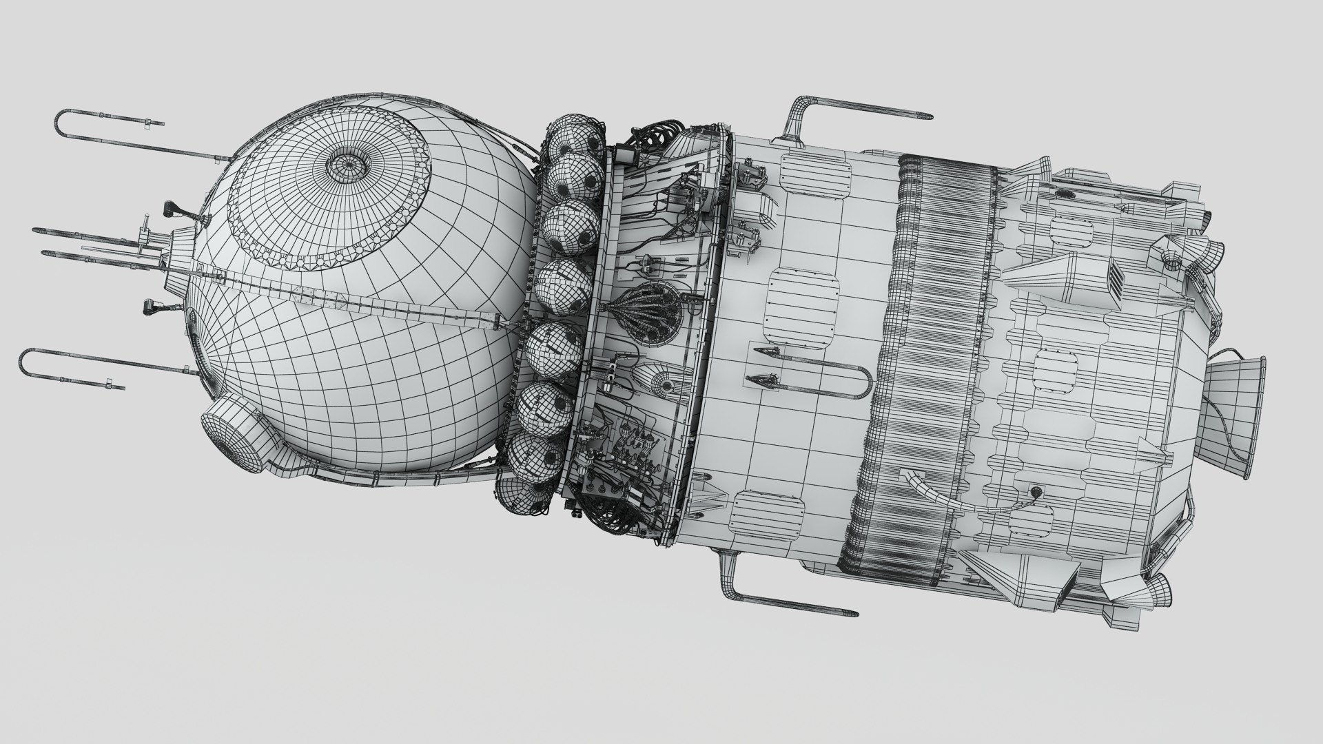 3D model Vostok-1 spacecraft with III rocket stage Block E - TurboSquid ...