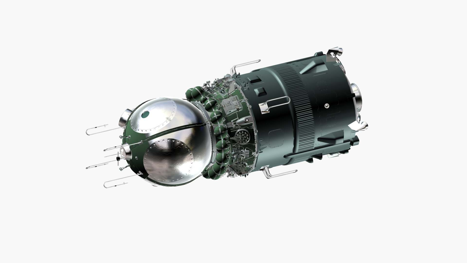 3D model Vostok-1 spacecraft with III rocket stage Block E - TurboSquid ...