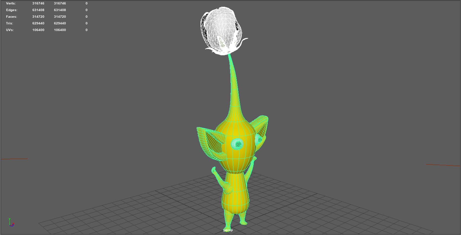 3D Yellow Bud Pikmin - TurboSquid 1640209