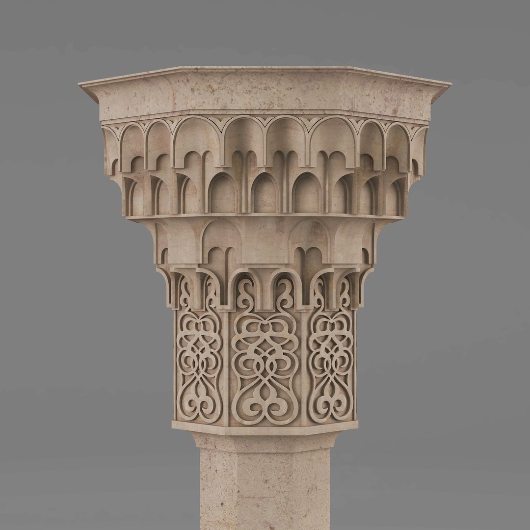 3D Classic Islamic Muqarnas Column 005 Model - TurboSquid 2518534