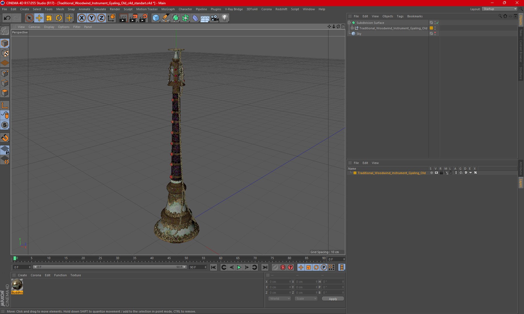 3D Traditional Woodwind Instrument Gyaling Old Model - TurboSquid 2090374