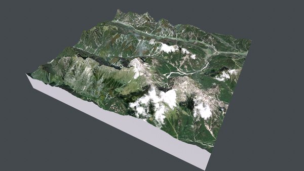 3D model Mountain landscape Monte Zabus Julian Alps Italy Europe ...