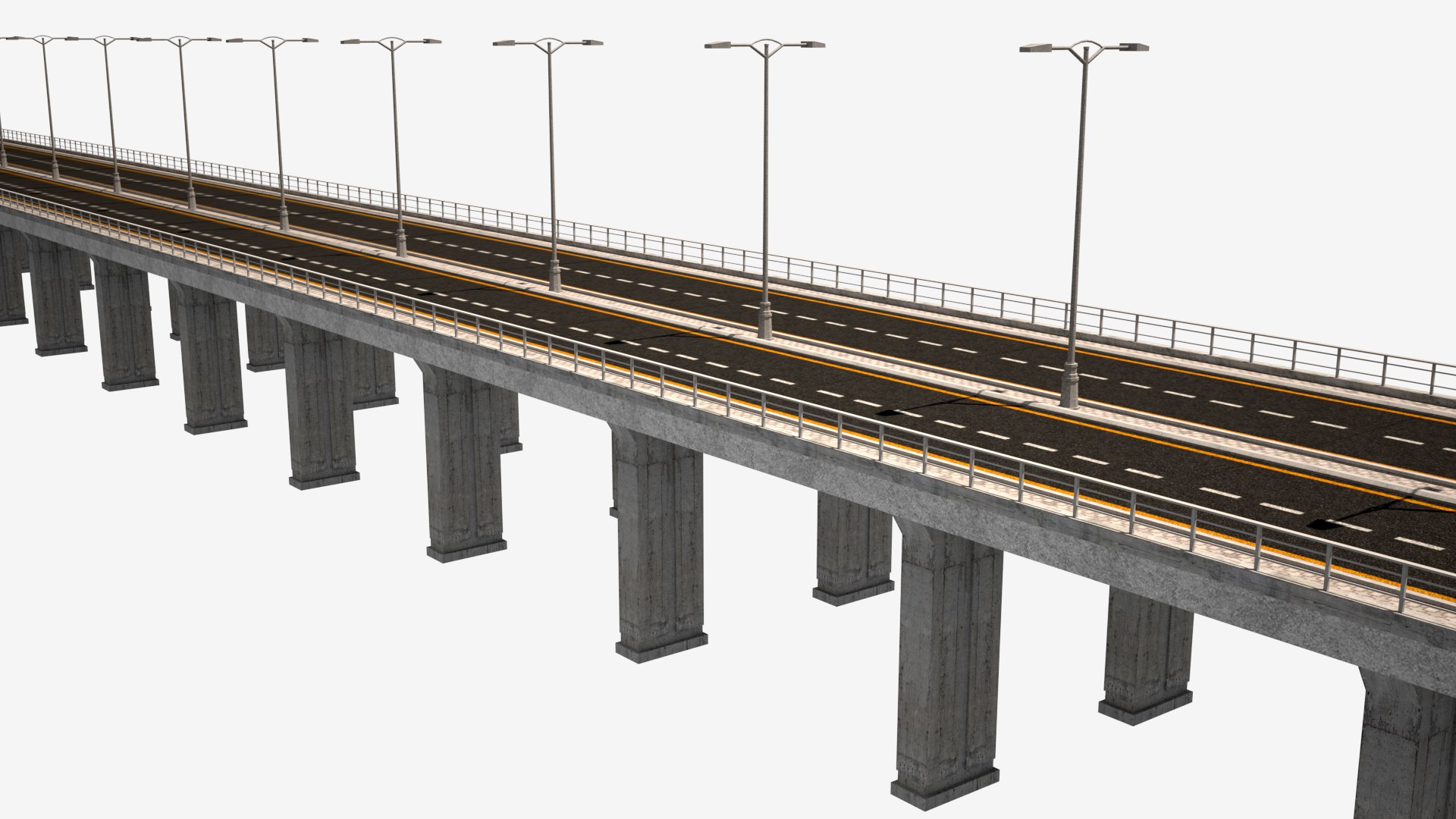 3D Highway Bridge Road Model - TurboSquid 1505643