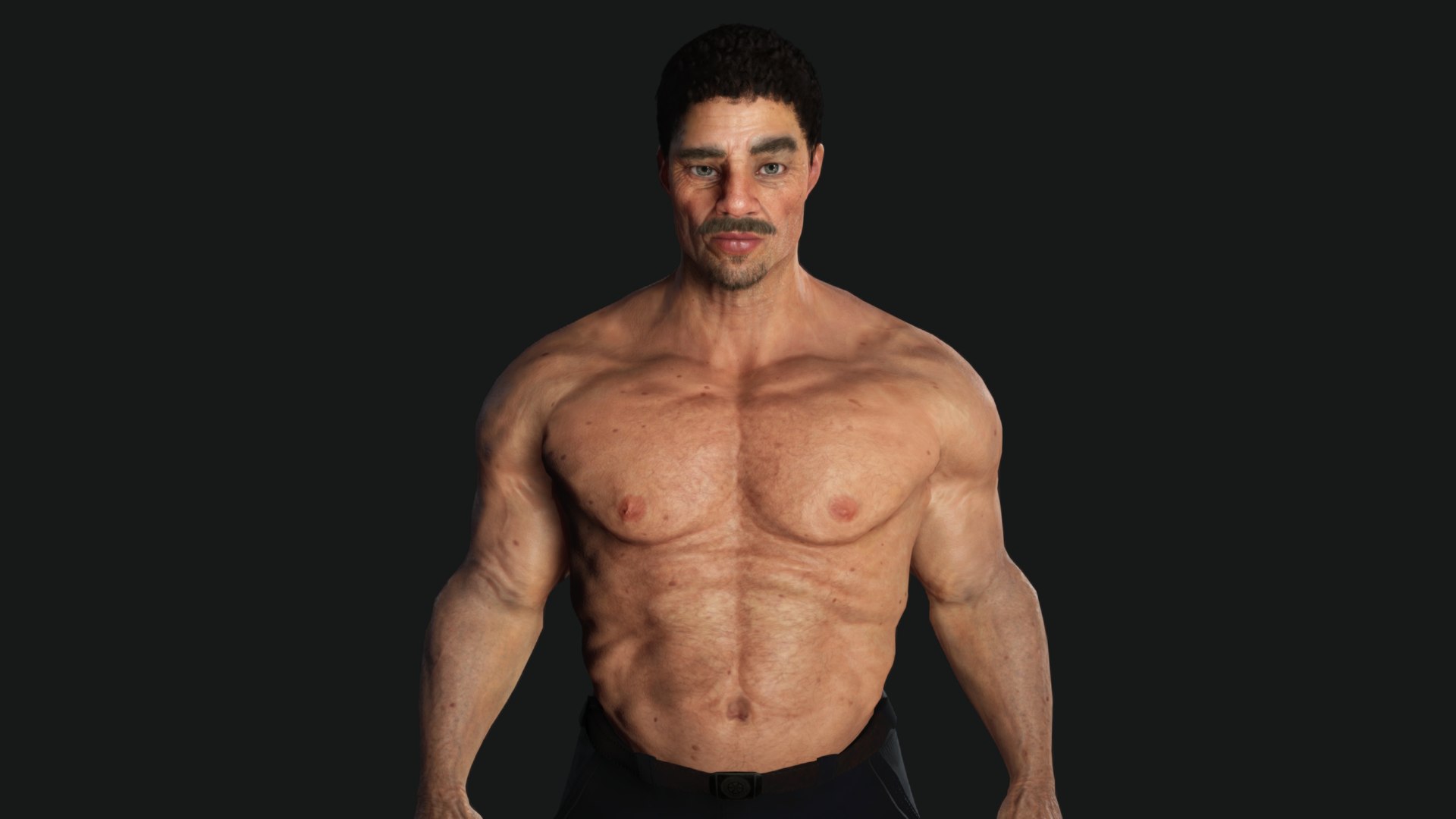 AAA 3D REALISTIC CHARACTER - BASEMESH MUSCULAR OLD MAN 02 Model ...