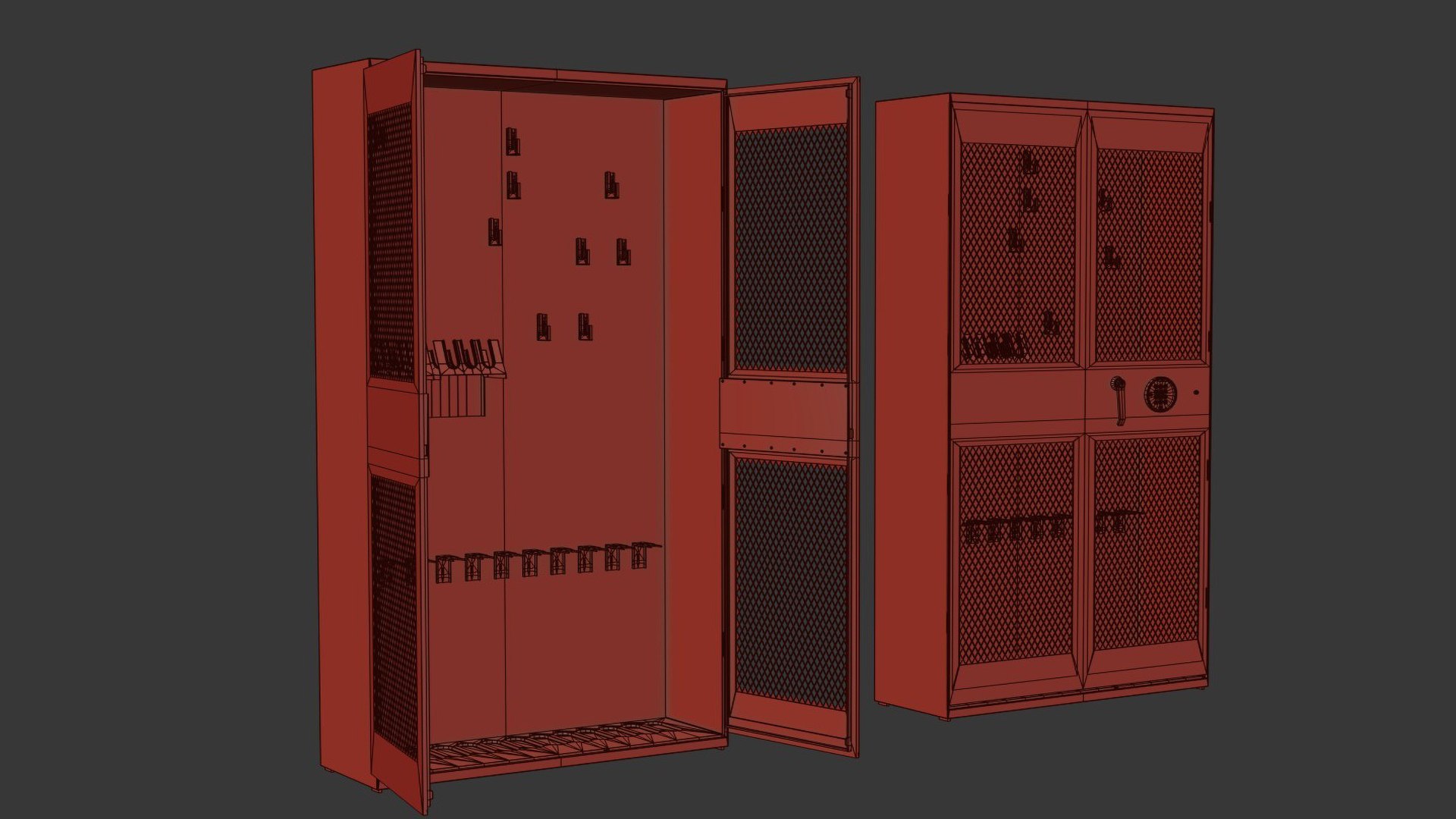 Military Gun Cabinet 3D Model - TurboSquid 2127030