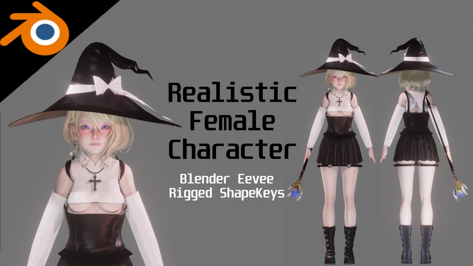 ホワイト マジシャン ガール - リアルな女性キャラクター - Blender イーブイ3Dモデル - TurboSquid 2192818