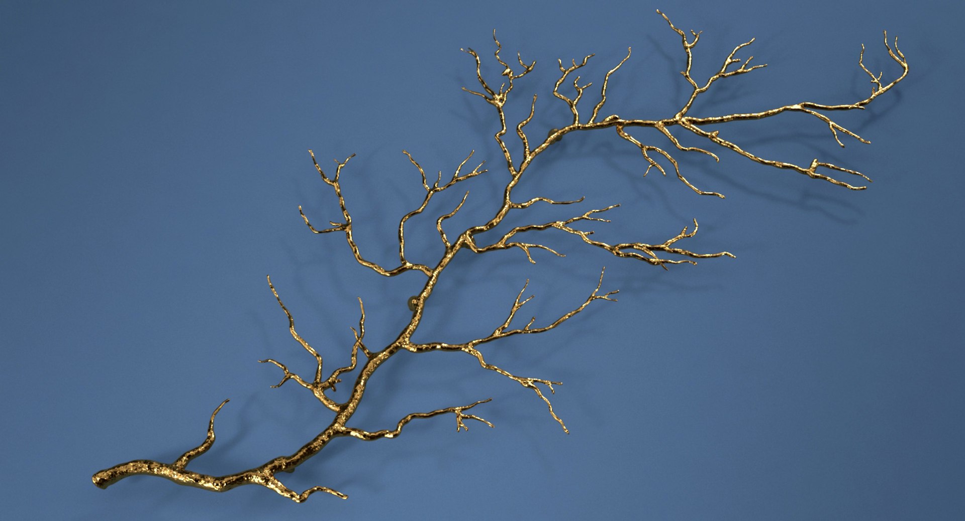 3d Model Gold Twig Branch Wall