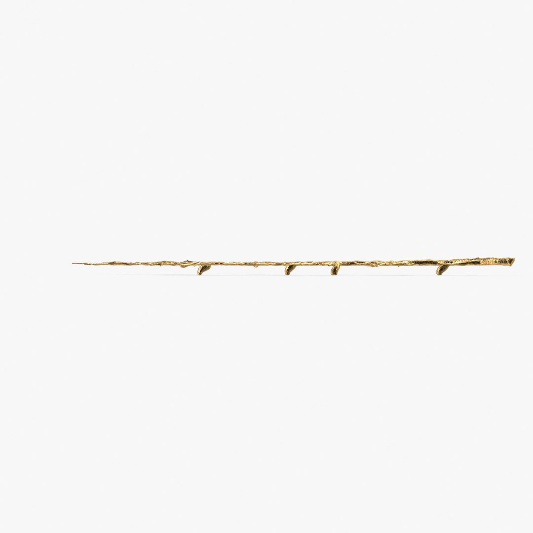 3d Model Gold Twig Branch Wall