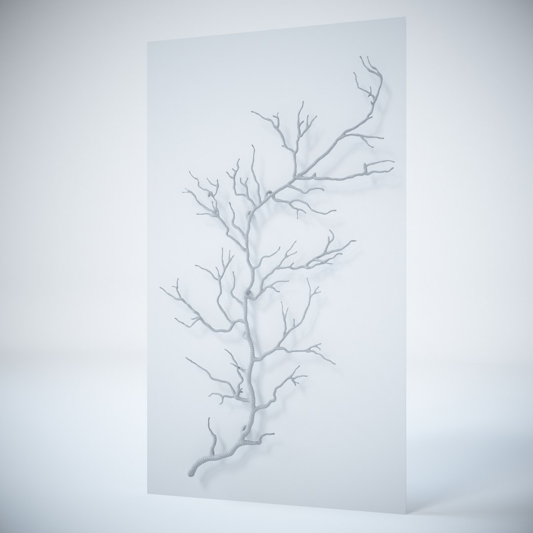 3d Model Gold Twig Branch Wall