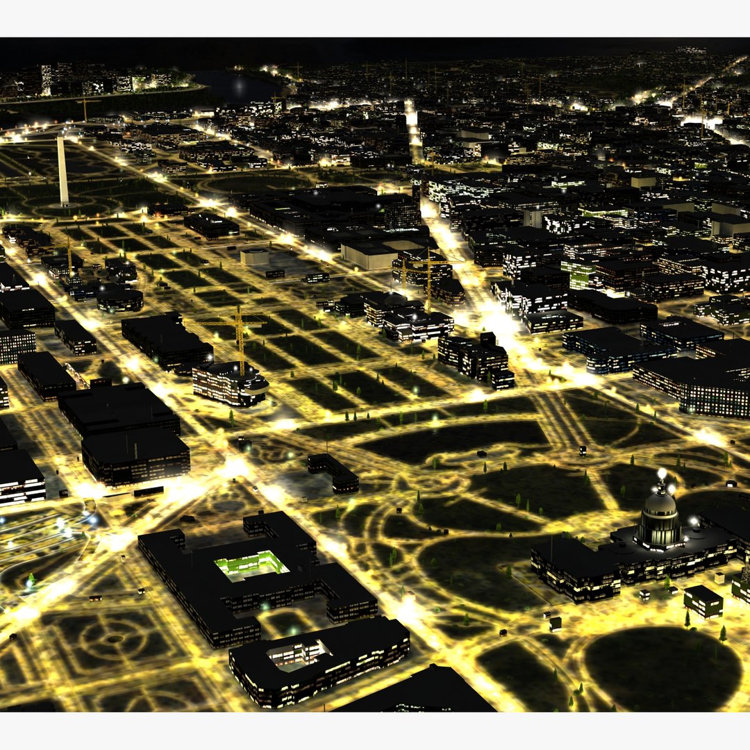 3D Washington DC Night Model - TurboSquid 2208998