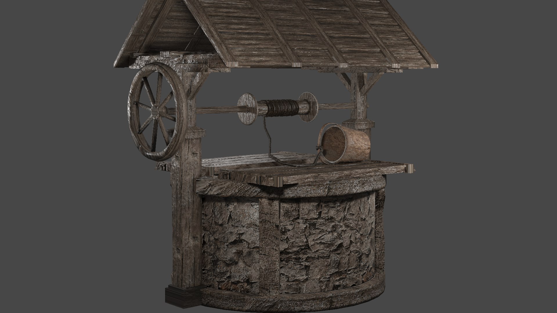 Old Well Medieval With Bucket - Low Poly Realistic Model - TurboSquid ...