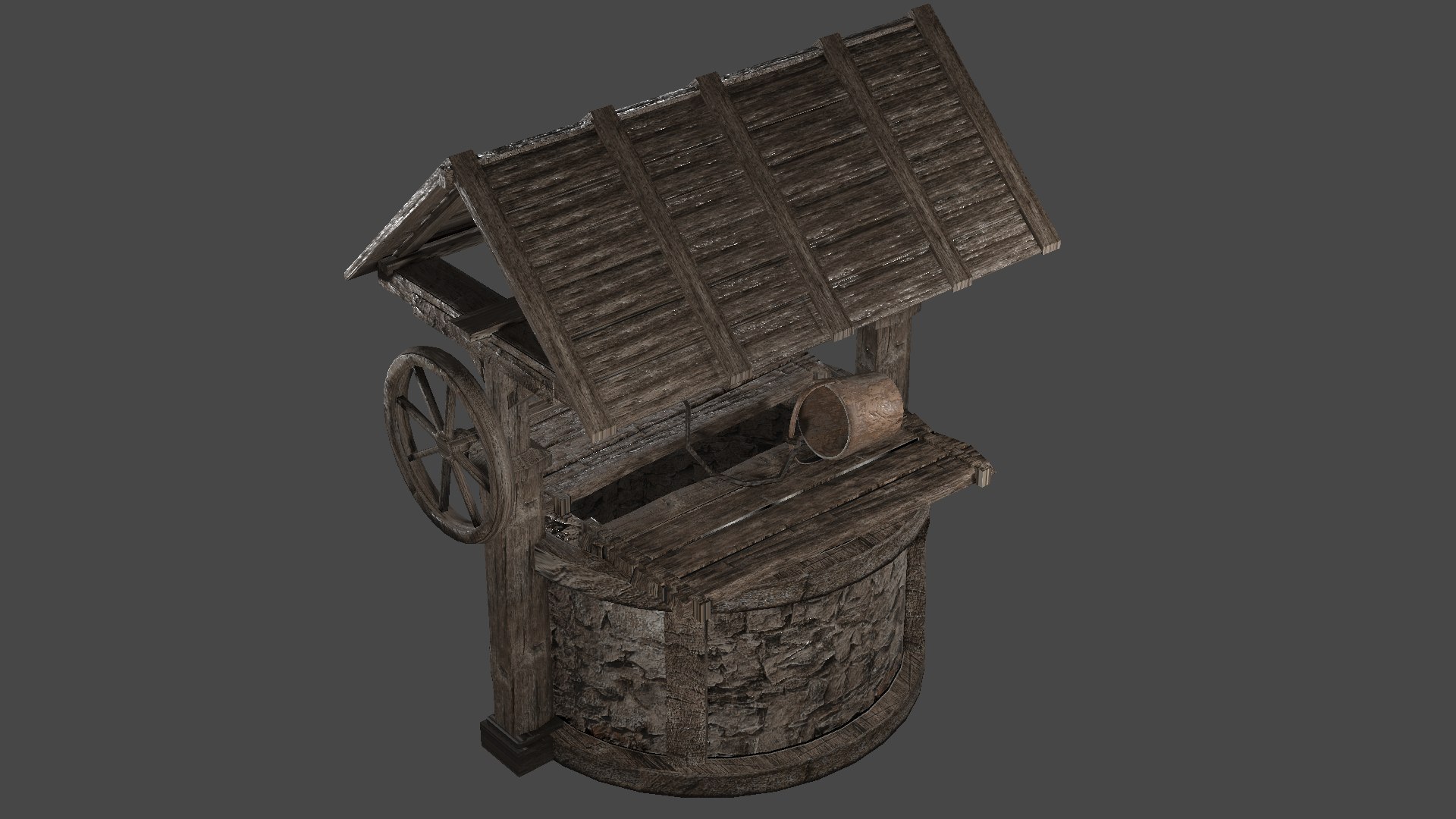 Old Well Medieval With Bucket - Low Poly Realistic Model - TurboSquid ...