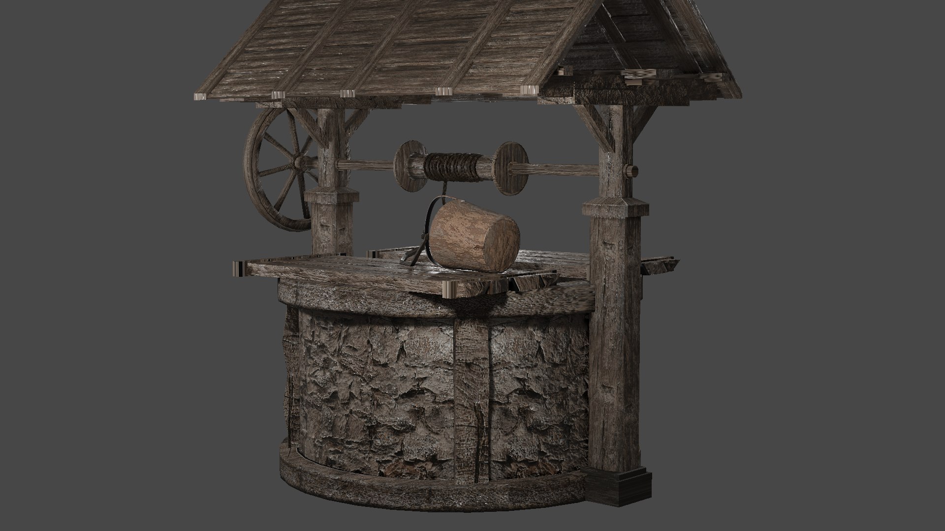 Old Well Medieval With Bucket - Low Poly Realistic Model - TurboSquid ...