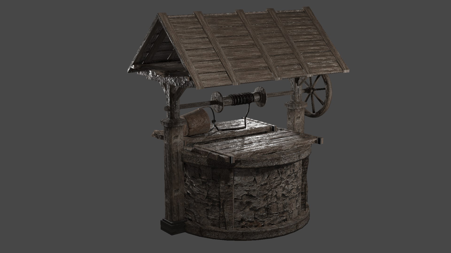 Old Well Medieval With Bucket - Low Poly Realistic Model - TurboSquid ...